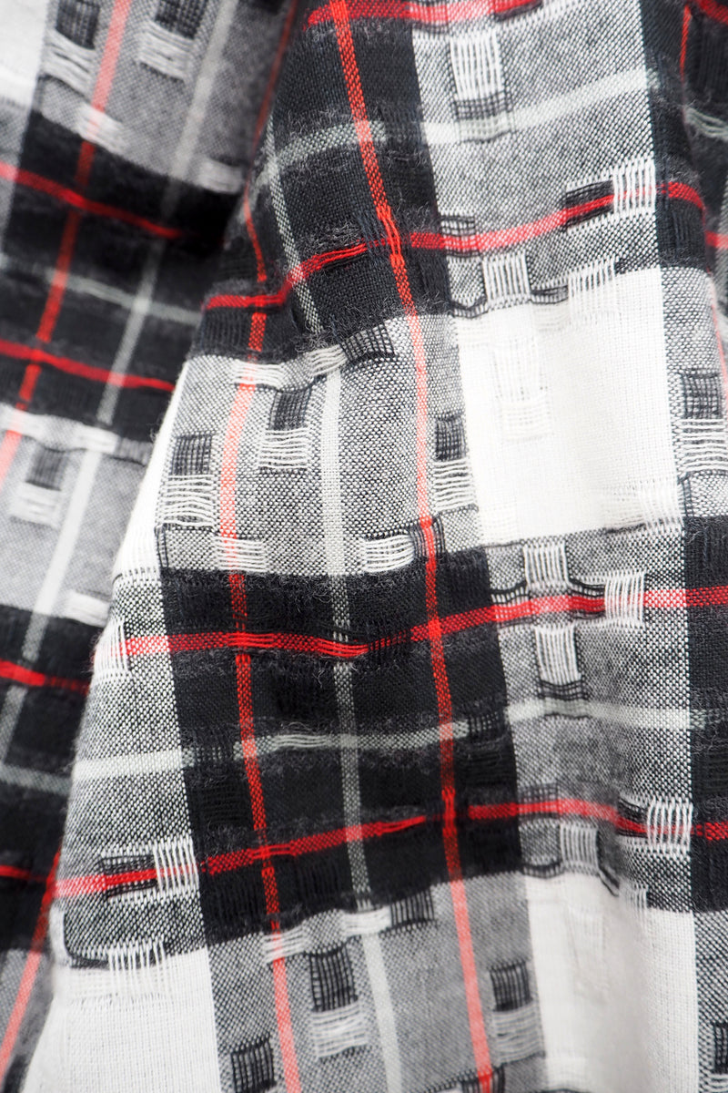 Zwart met rode ruit in fantasieweving (per meter) – King Comf