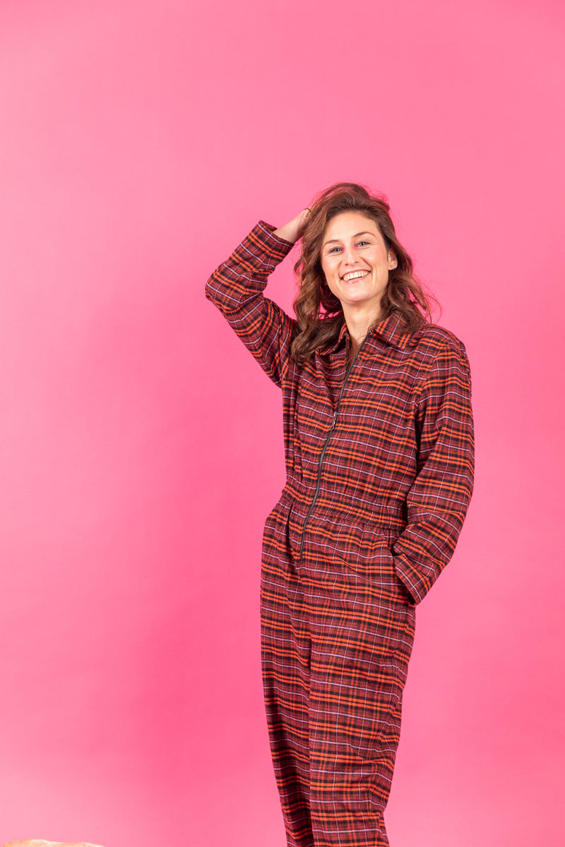 COVERALL LEIKO - FLANEL CHECK RED&PINK – King Comf